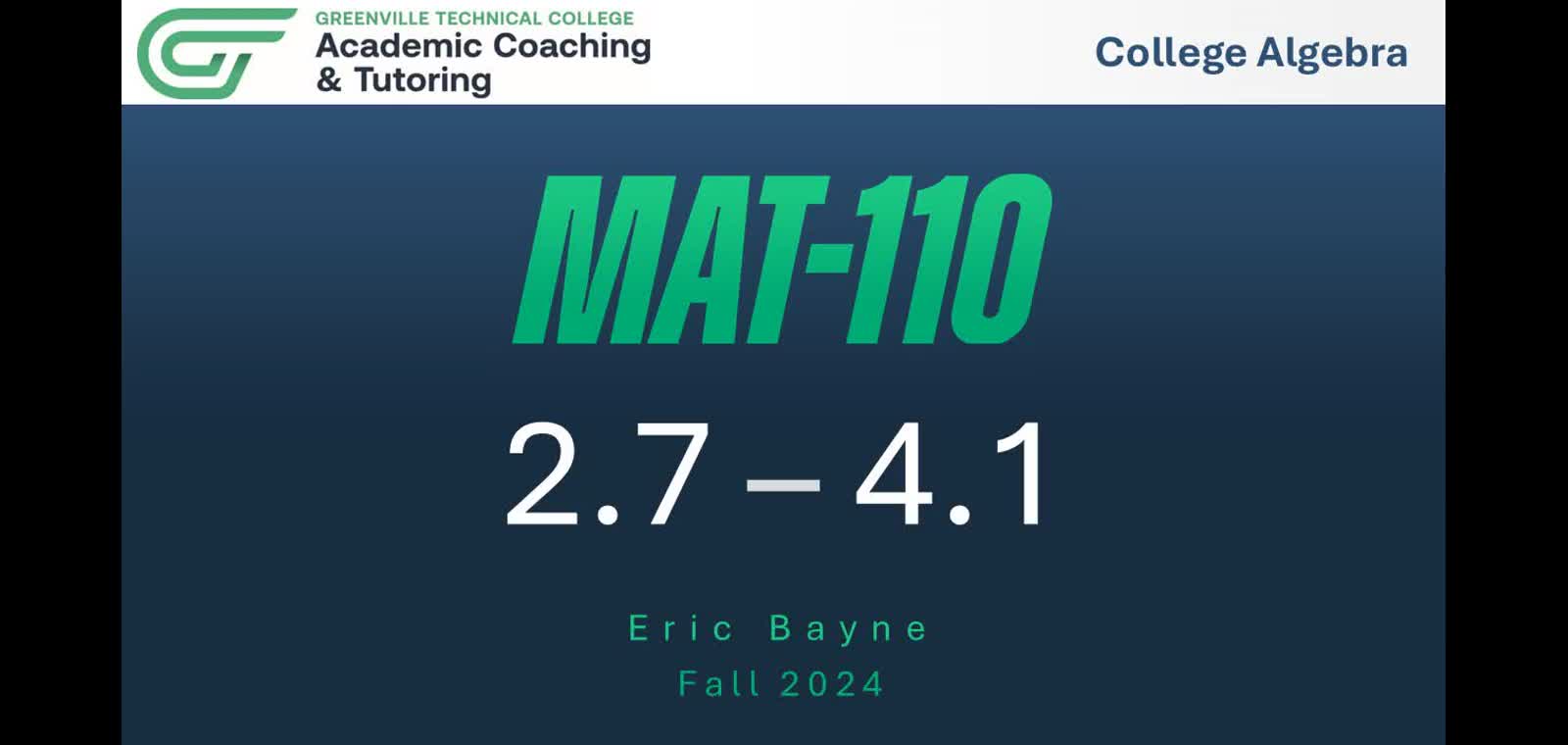 MAT-110 2.7-4.1